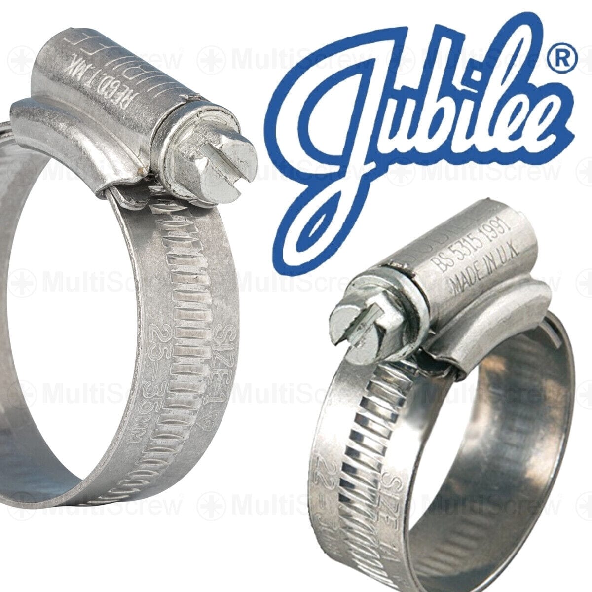 Genuine Jubilee Clips Mild Steel For Hose, Gas, Air Pipe Clamps Worm D