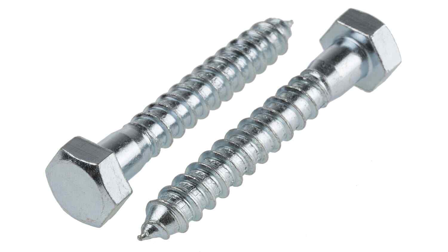 M8 / 8Mm Hex Hexagon Head Wood Screw Coach Screws Bolts Zinc Plated Al