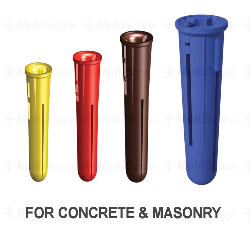5 6 8 10 Mm Rawl Plugs Screw Fixing Wall Expansion Plug Yellow Red Bro