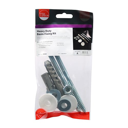 Timco Basin Fixing Kit Heavy Duty - Heavy Duty Kit - Pack Qty - 2 Pcs