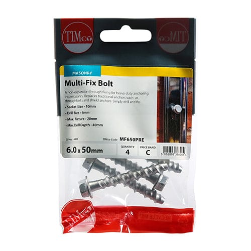 Timco Multi-Fix Bolts Hex Flange Head Exterior Silver