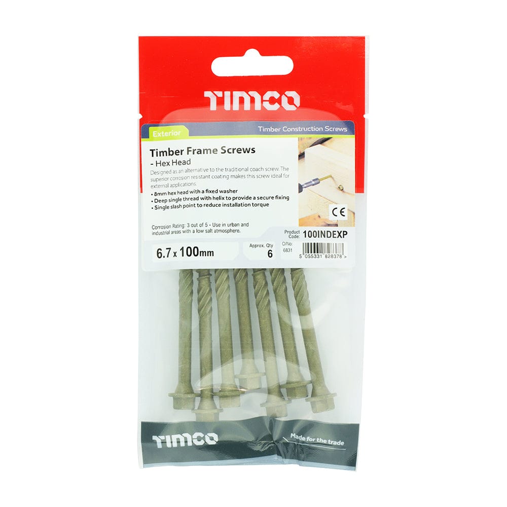 Timco Timber Screws Hex Flange Head Exterior Green