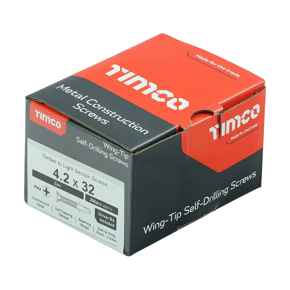 Timco Self-Drilling Wing-Tip Steel To Timber Light Section Silver Scre